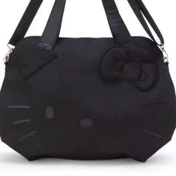 Bags | The Hello Kitty Black Outmonochromatic Black On Black Tote Bag ...